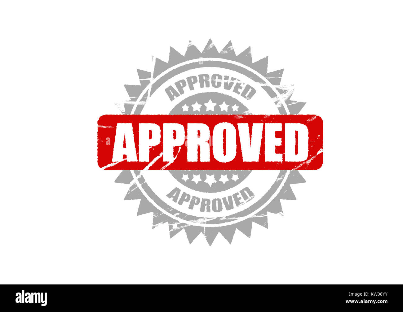 approved stamp. informative illustration, advertising and marketing ...