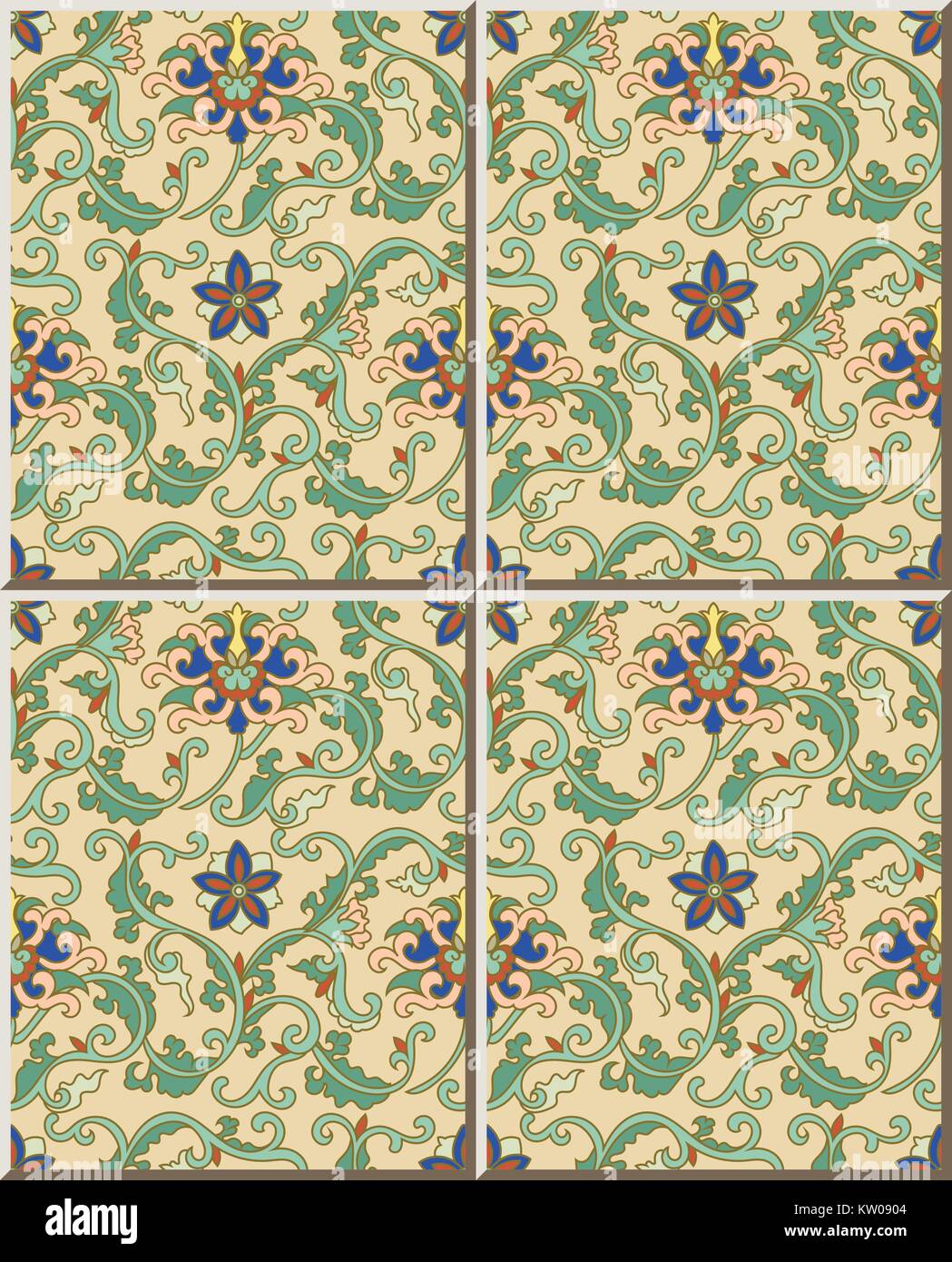 Old chinese ceramic tile flower hi-res stock photography and images - Alamy