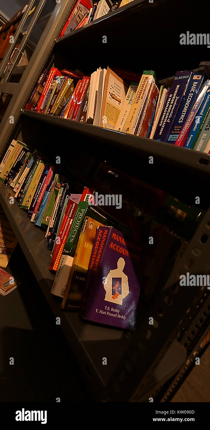 bookshelf in library Stock Photo - Alamy