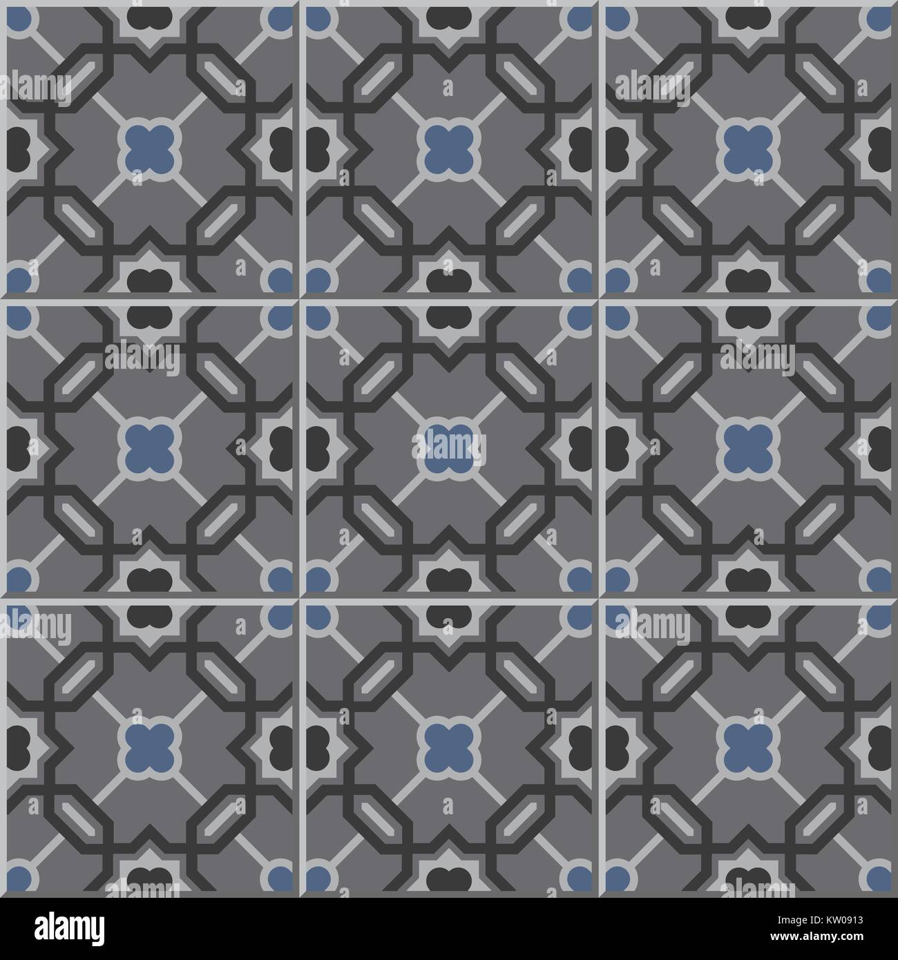 Ceramic tile pattern of grey tone polygon geometry star Stock Vector ...