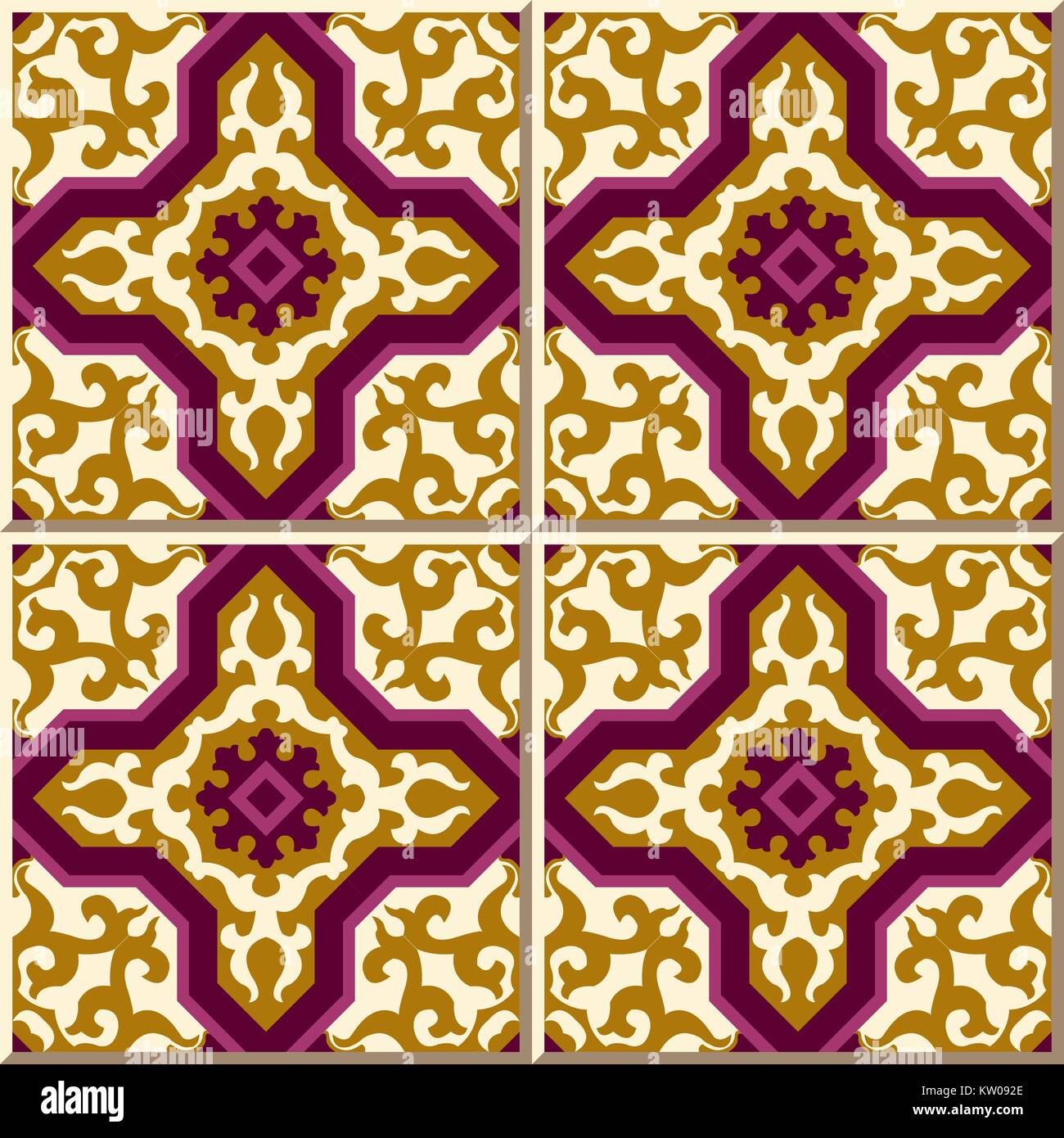Ceramic tile pattern of royal purple Islam pattern Stock Vector Image ...
