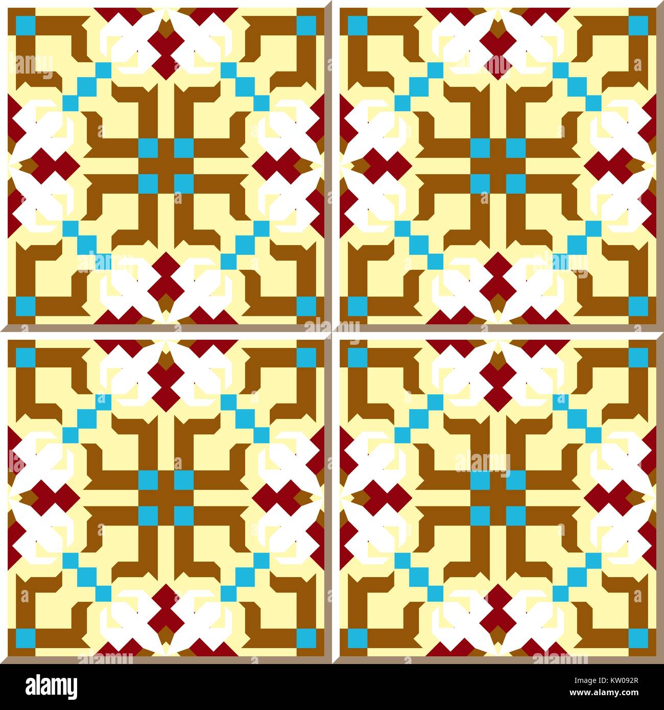 Ceramic tile pattern of square mosaic kaleidoscope Stock Vector Image ...