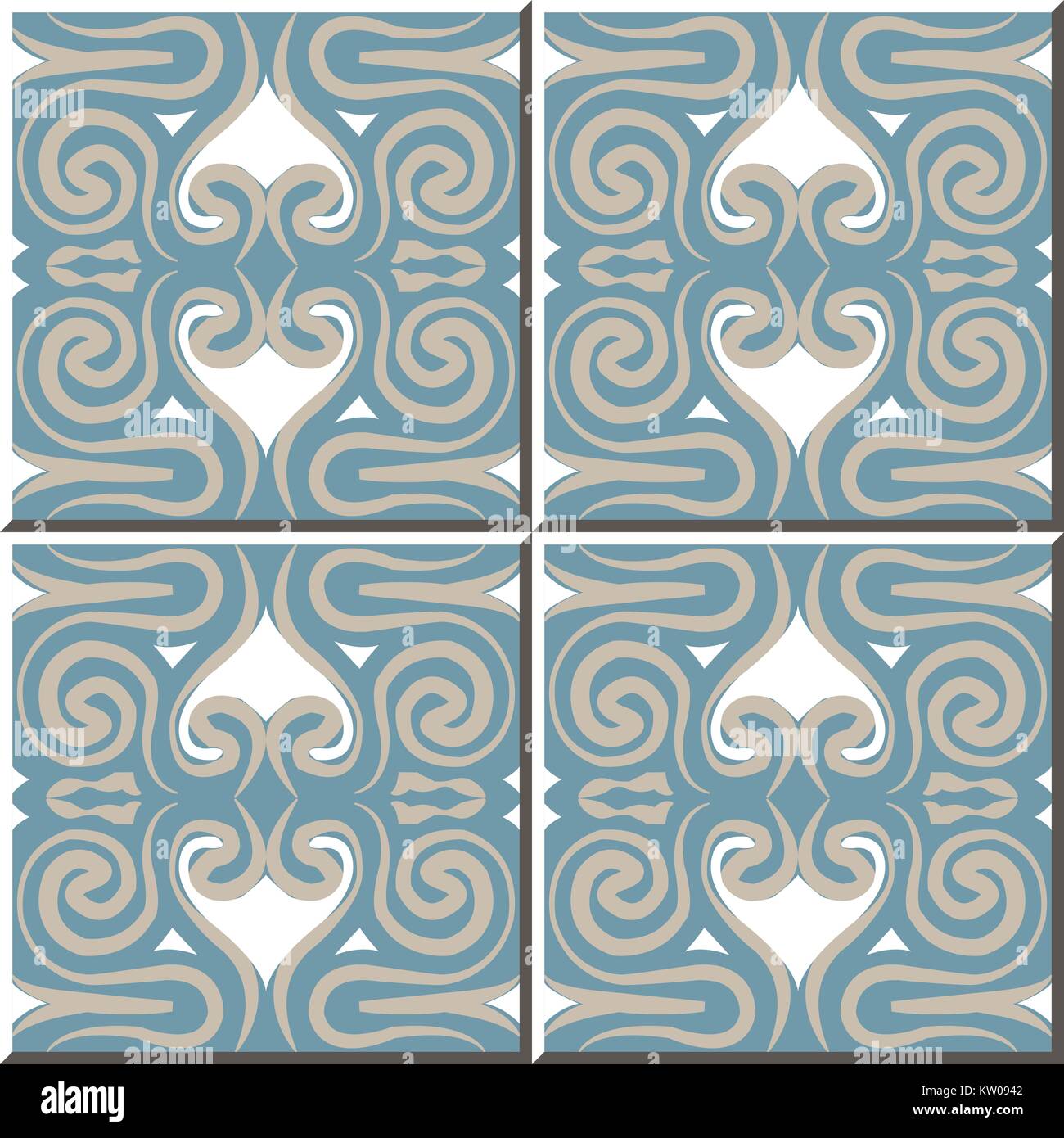 Ceramic tile pattern of aboriginal hand drawn spiral kaleidoscope Stock ...