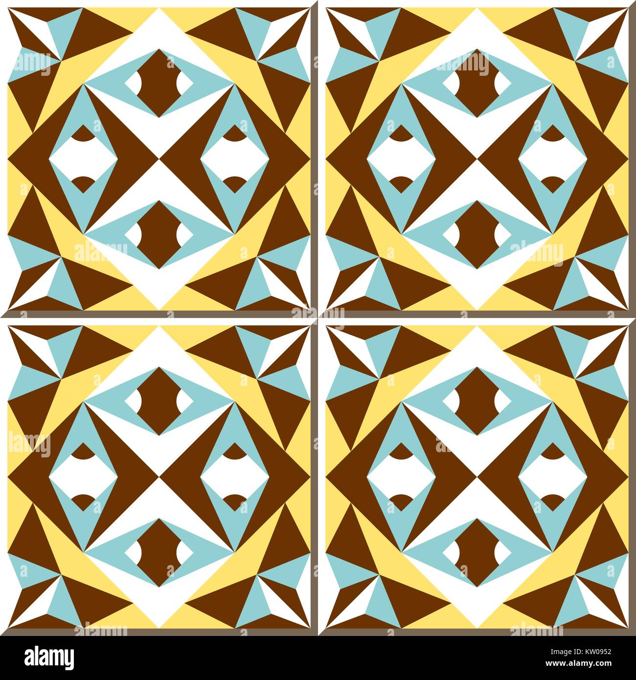 Ceramic tile pattern of star triangle kaleidoscope Stock Vector Image ...
