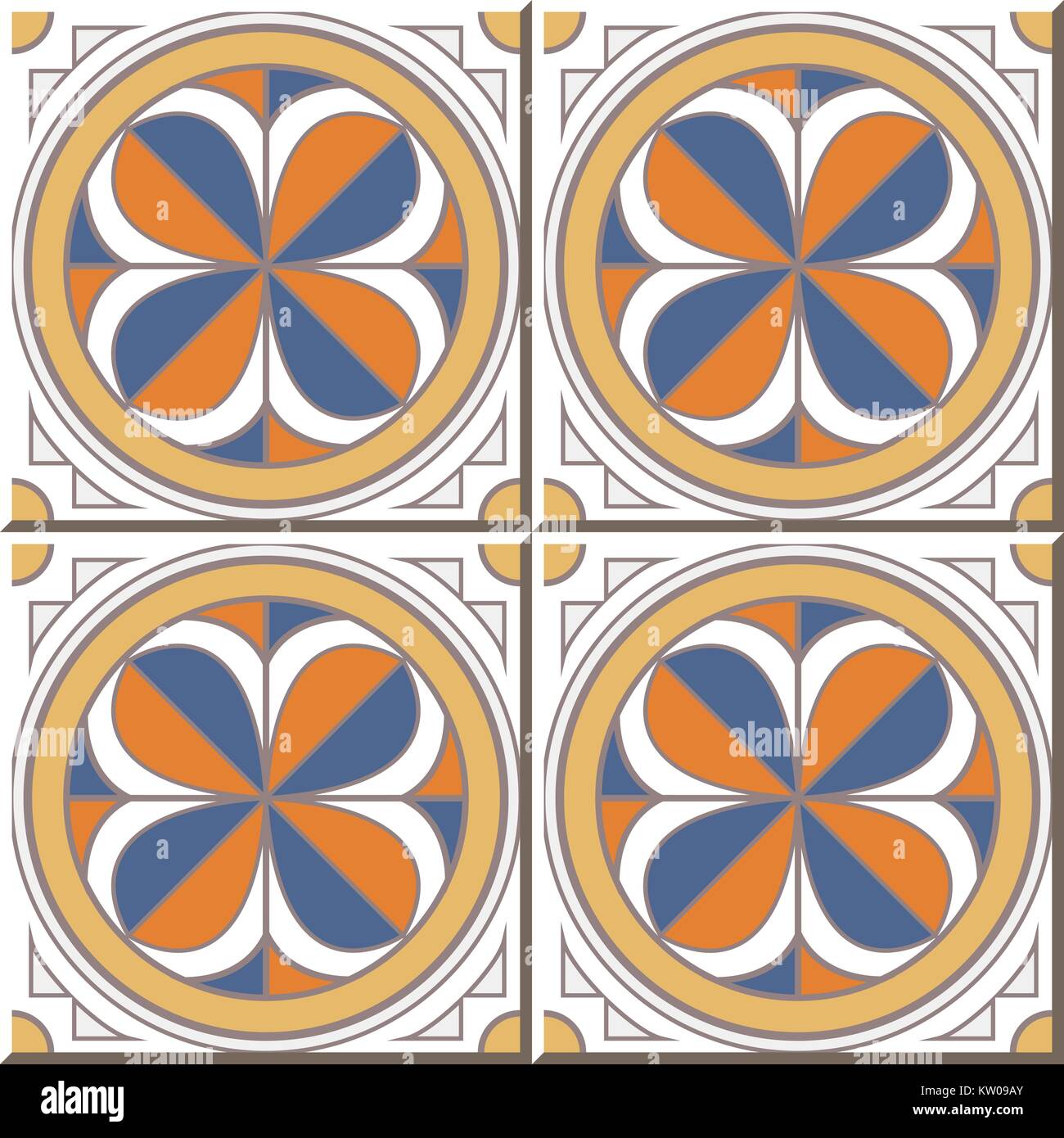 Ceramic tile pattern of round curve cross geometry kaleidoscope Stock Vector Image & Art - Alamy