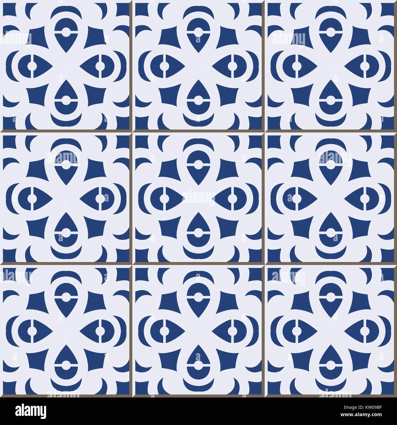 Ceramic tile pattern of water drop curve cross geometry Stock Vector ...