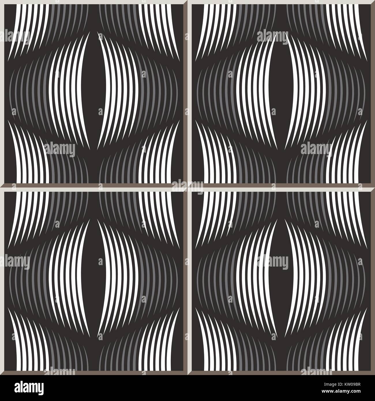 Ceramic tile pattern of black white curve line Stock Vector Image & Art ...