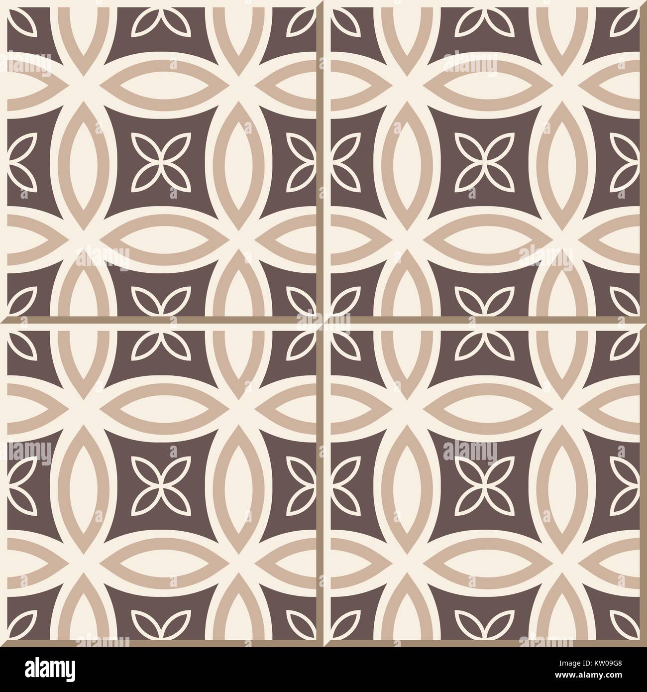 Ceramic tile pattern of elegant brown round curve cross Stock Vector ...