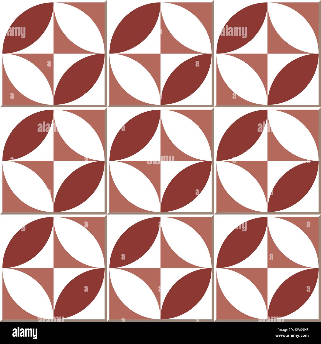 Ceramic tile pattern of red round square cross geometry Stock Vector ...