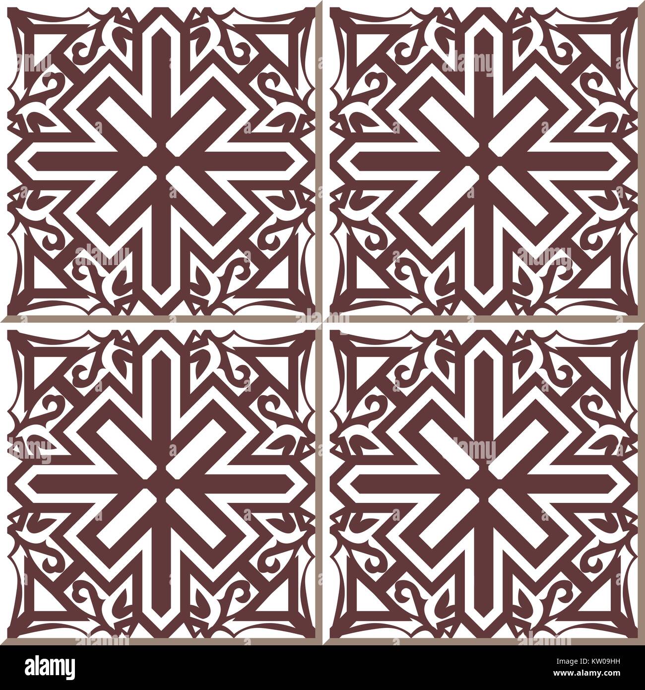 Ceramic tile patternof aboriginal red spiral cross Stock Vector Image ...