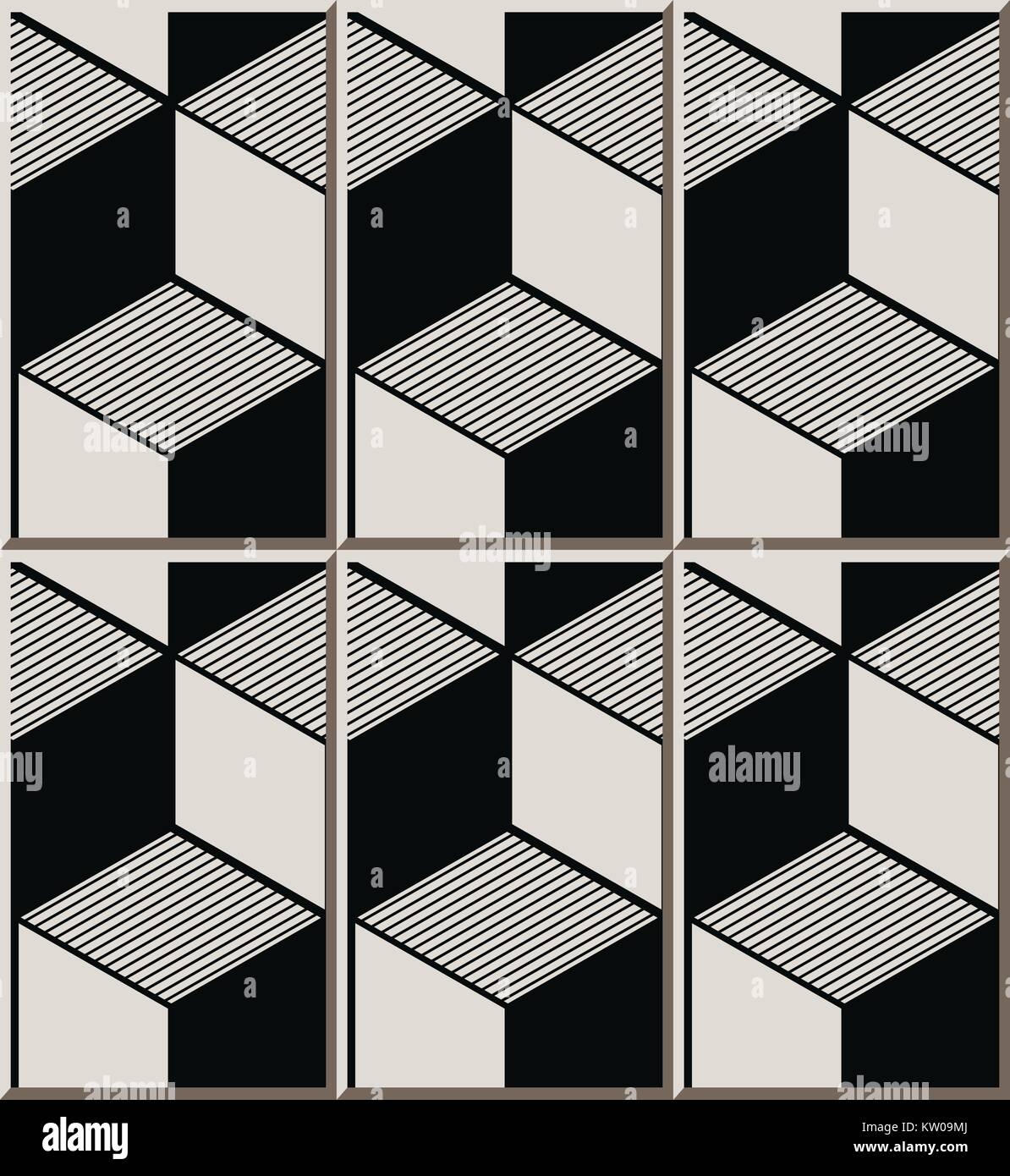 Ceramic tile pattern of black white cubic line Stock Vector Image & Art ...