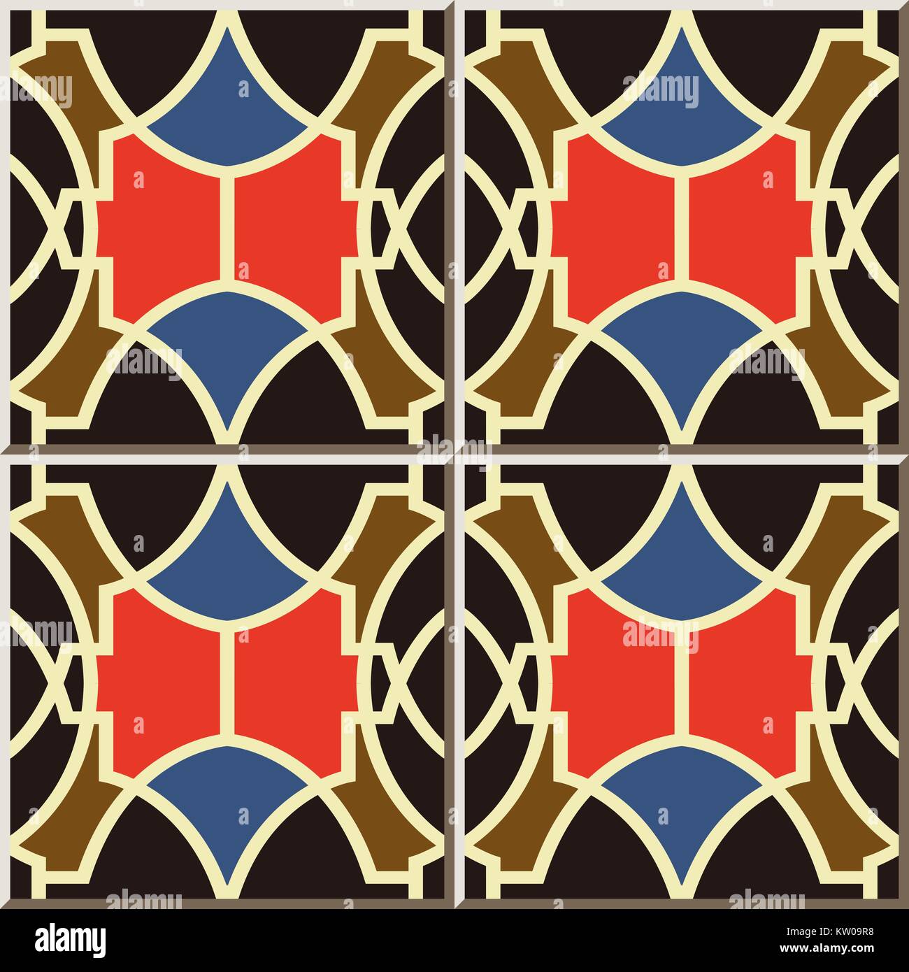 Ceramic tile pattern of oval round colorful geometry Stock Vector Image ...