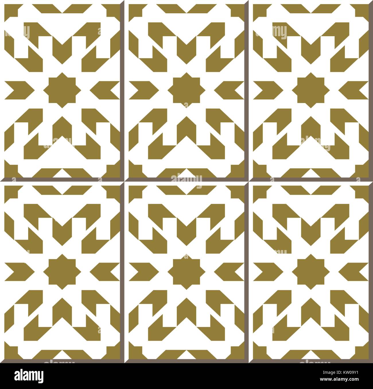Ceramic tile pattern of golden star geometry Stock Vector Image & Art ...