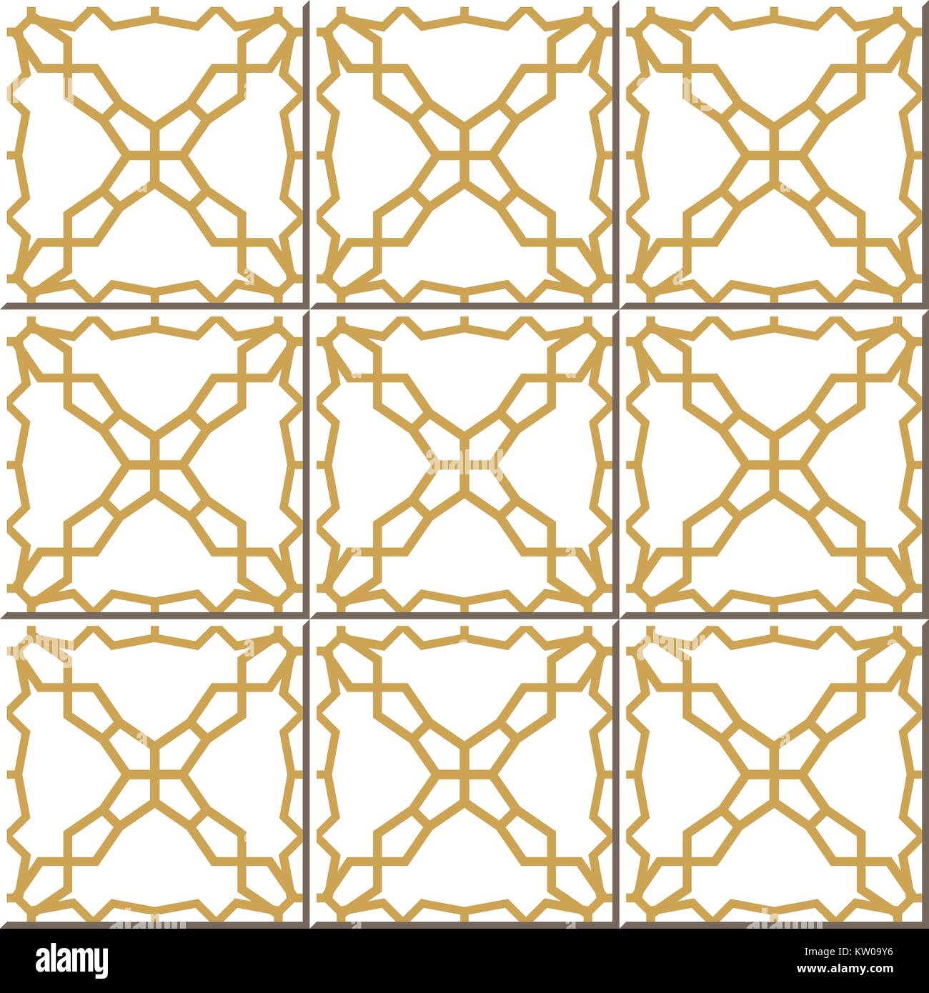 Ceramic tile pattern of golden geometry line Stock Vector Image & Art ...