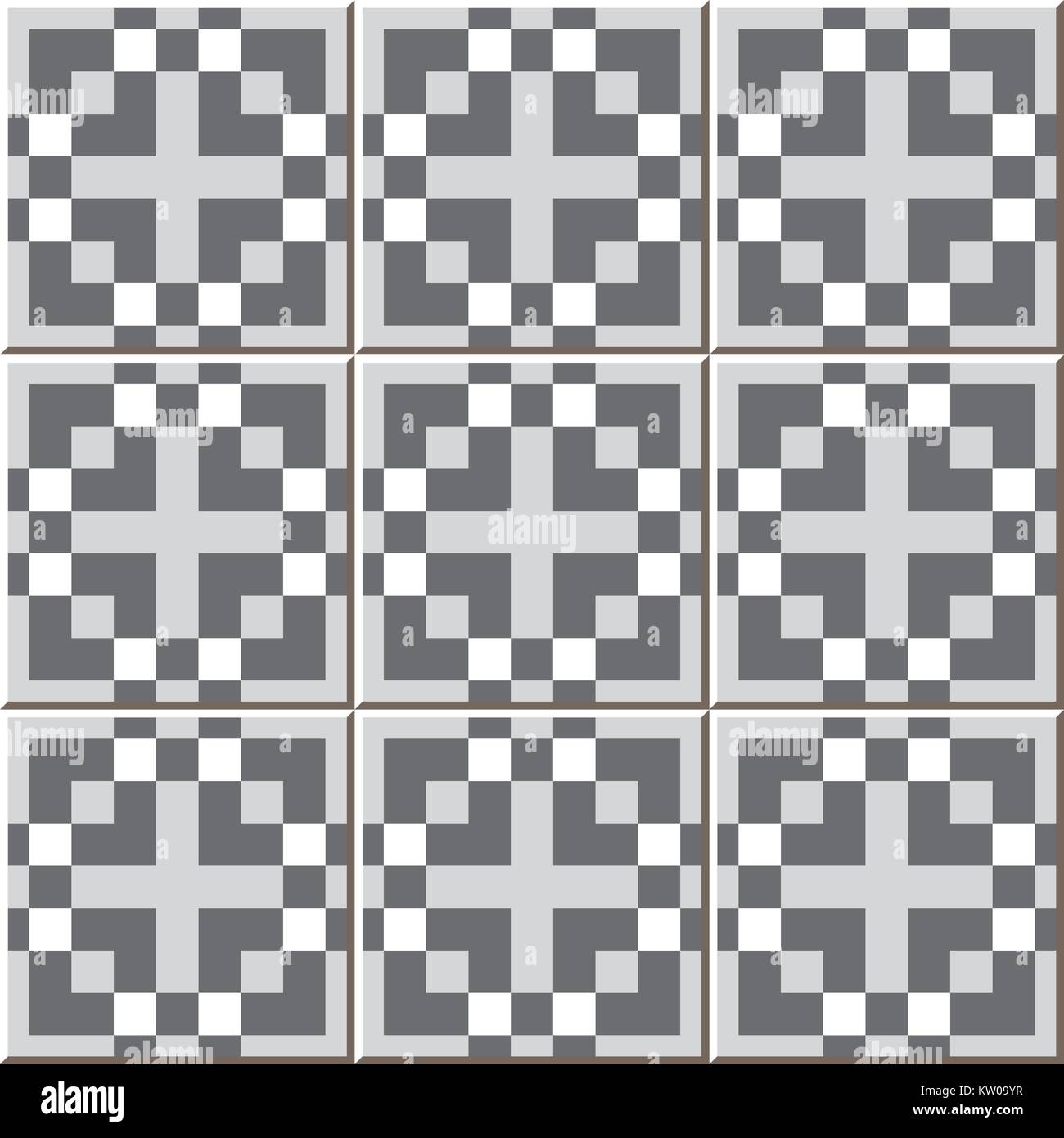 Ceramic tile pattern of gray square mosaic geometry Stock Vector Image ...