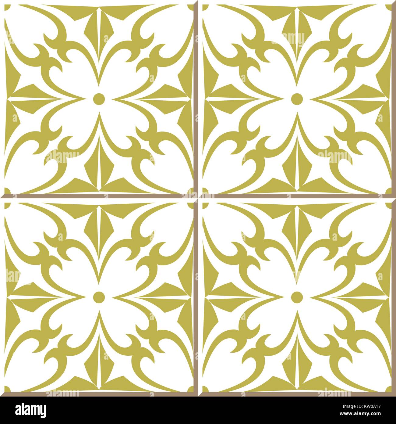 Ceramic tile pattern of vintage golden spiral cross flower Stock Vector ...
