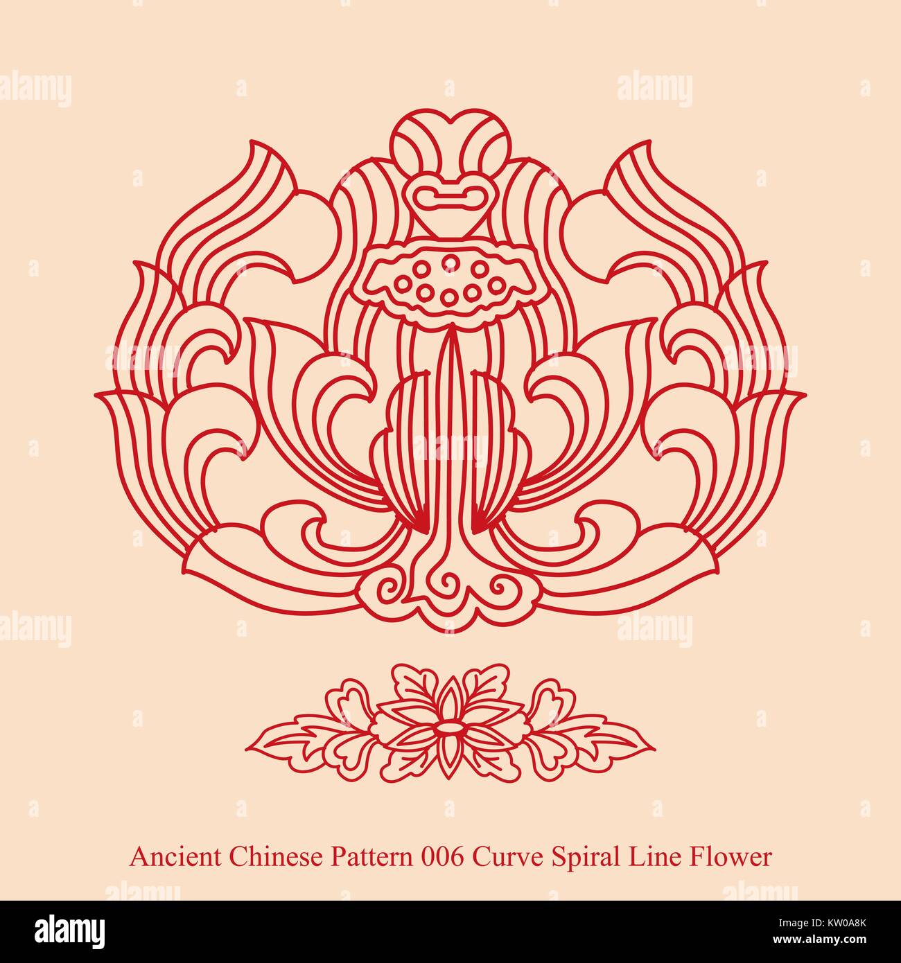 Ancient Chinese Pattern of Curve Spiral Line Flower Stock Vector Image ...