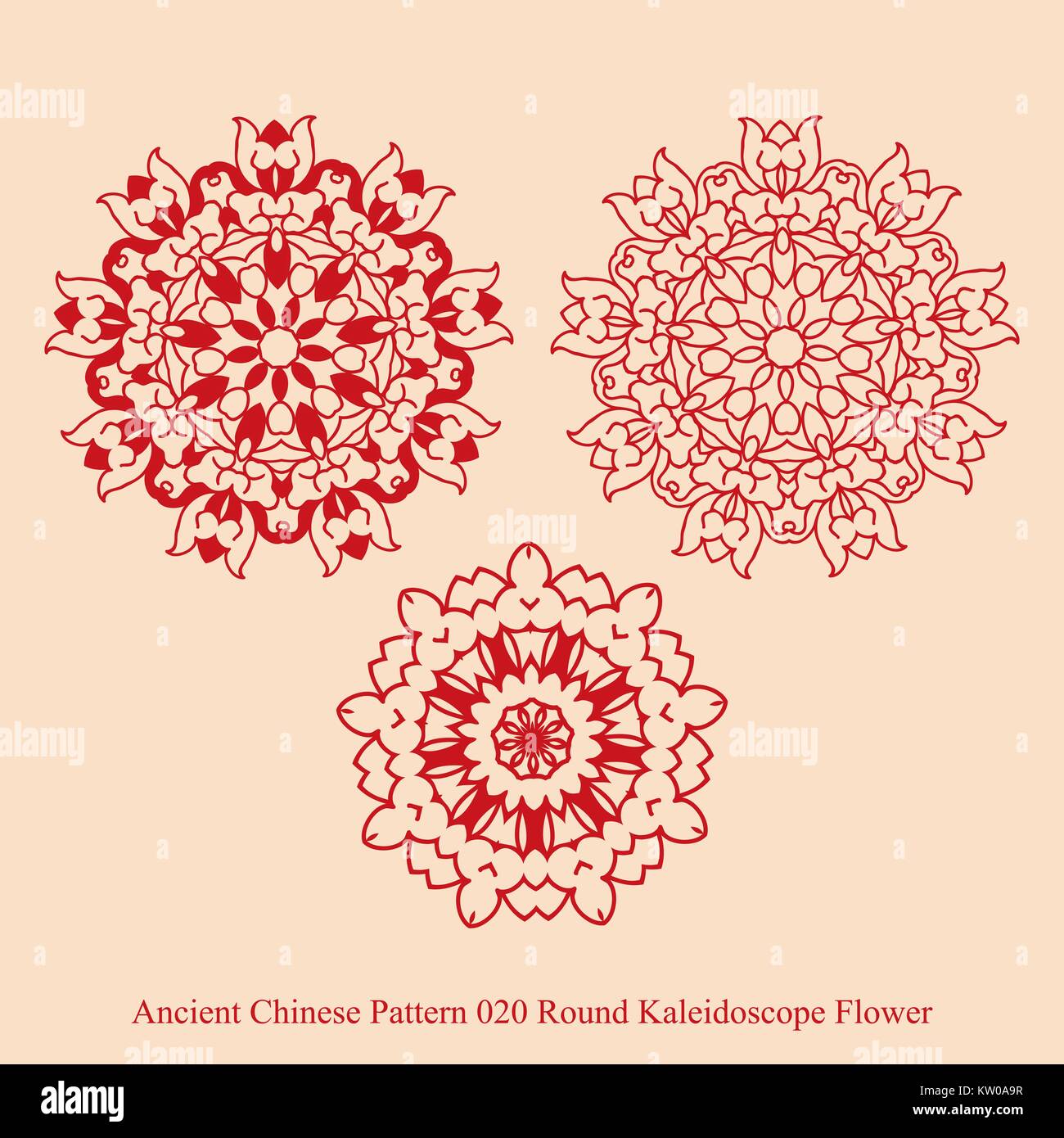 Ancient Chinese Pattern of Round Kaleidoscope Flower Stock Vector Image ...