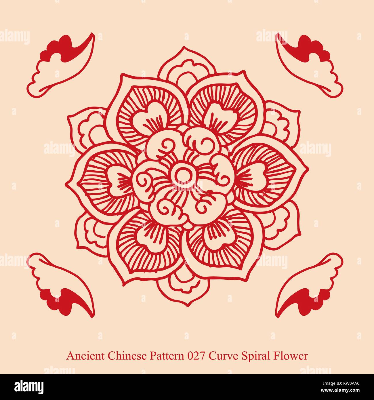 Ancient Chinese Pattern of Curve Spiral Flower Stock Vector Image & Art ...