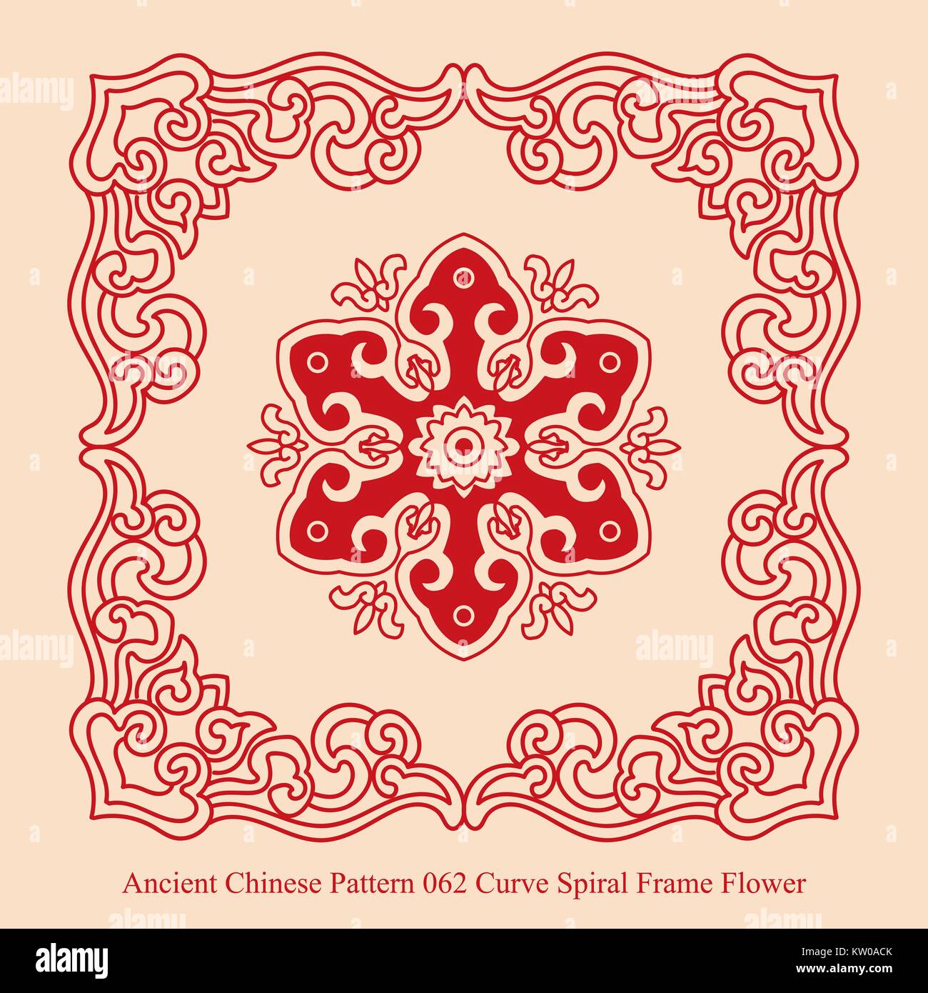 Ancient Chinese Pattern of Curve Spiral Frame Flower Stock Vector Image ...