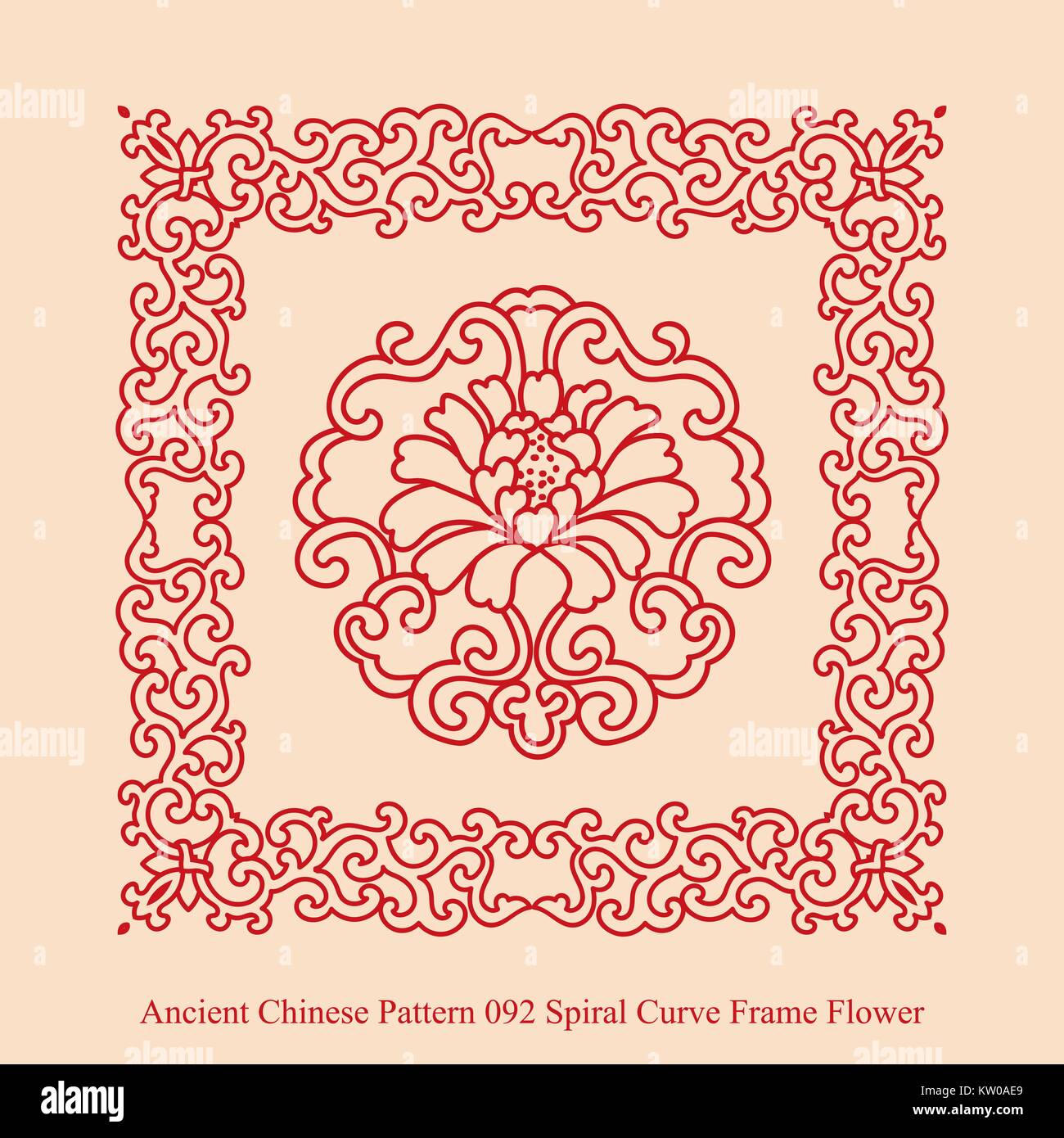 Ancient Chinese Pattern of Spiral Curve Frame Flower Stock Vector Image ...