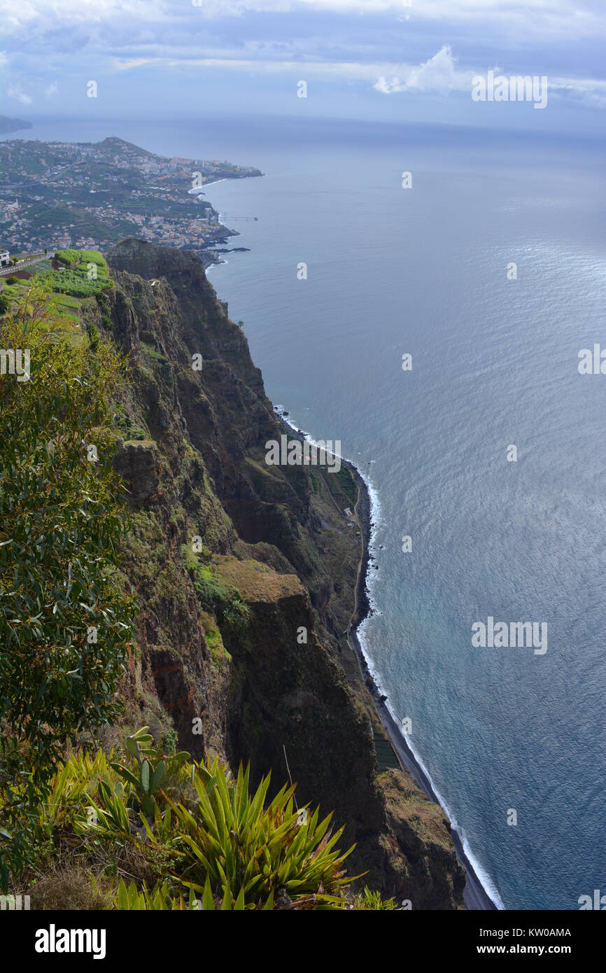 View from the glass floor skywalk at Cabo Girao, Camara de Lobos ...