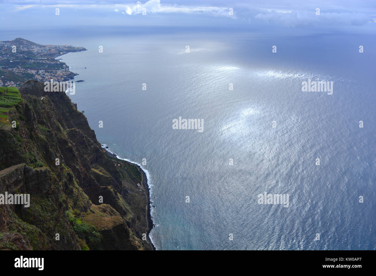 View from the glass floor skywalk at Cabo Girao, Camara de Lobos ...