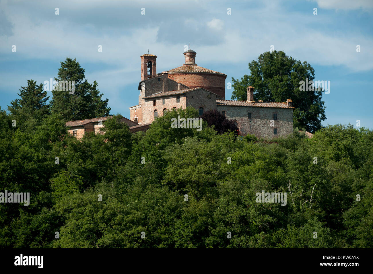Eremo di Montesiepi (Montesiepi Chapel) on the top of the hill where ...