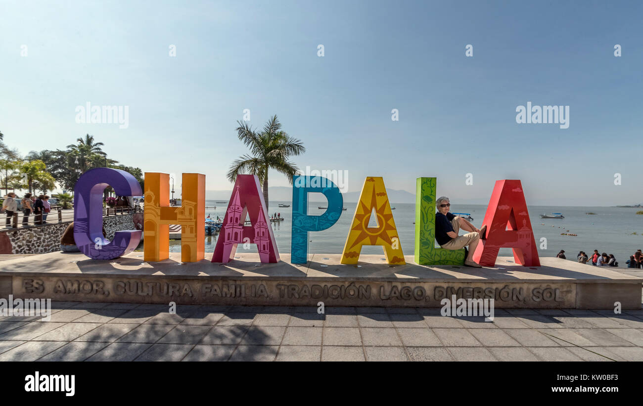 Big sign on the Malecon, Chapala, Jalisco, Mexico Stock Photo - Alamy