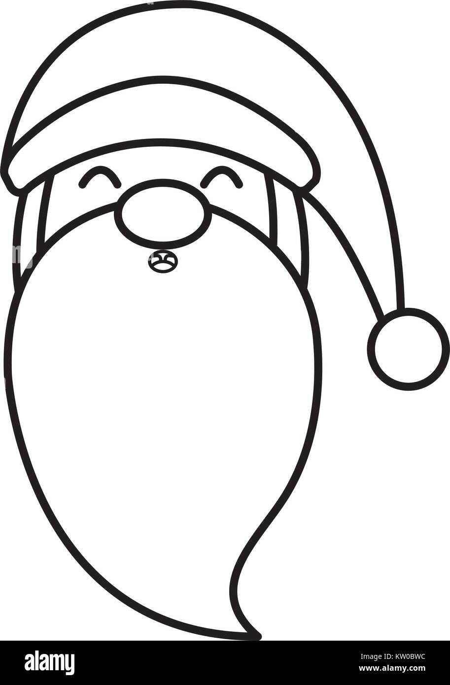 Santa claus character kawaii Black and White Stock Photos & Images - Alamy