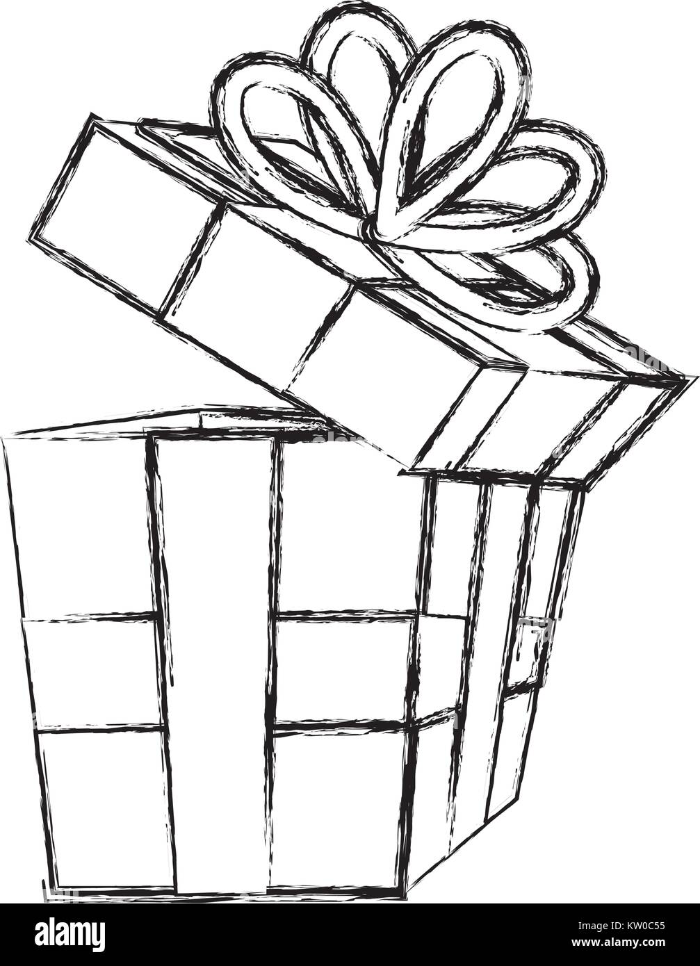 Christmas shopping concept presents Black and White Stock Photos ...