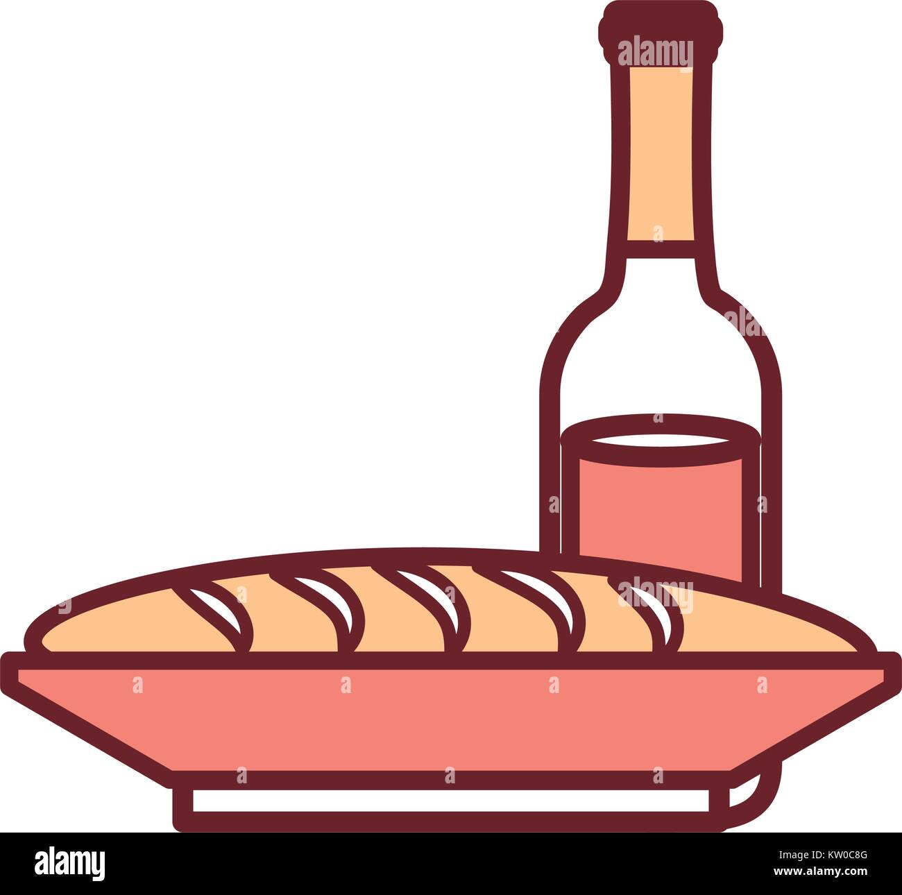 beer bottle and bread vector iilustration Stock Vector Image & Art - Alamy