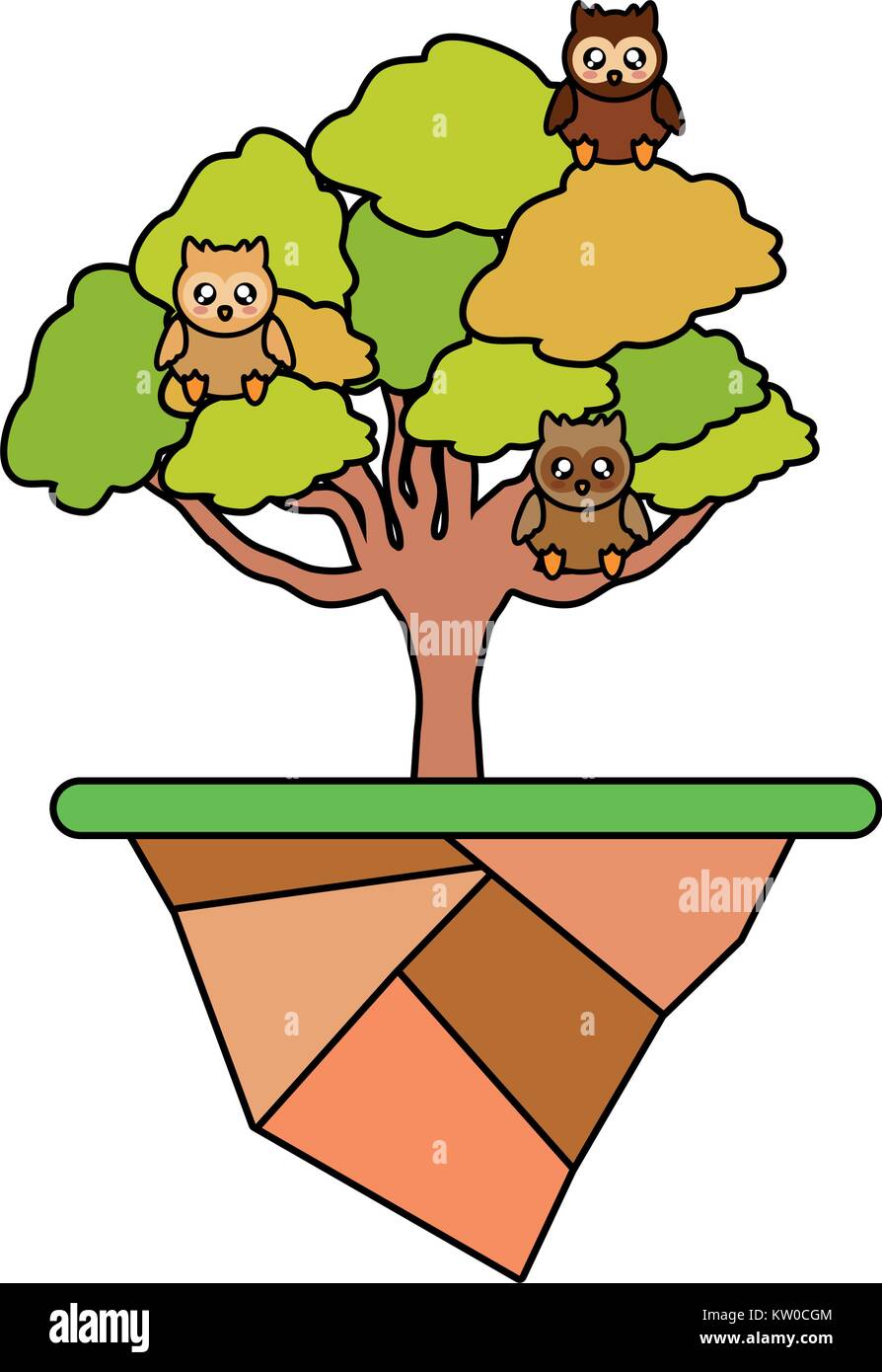 cute animals and tree Stock Vector Image & Art - Alamy