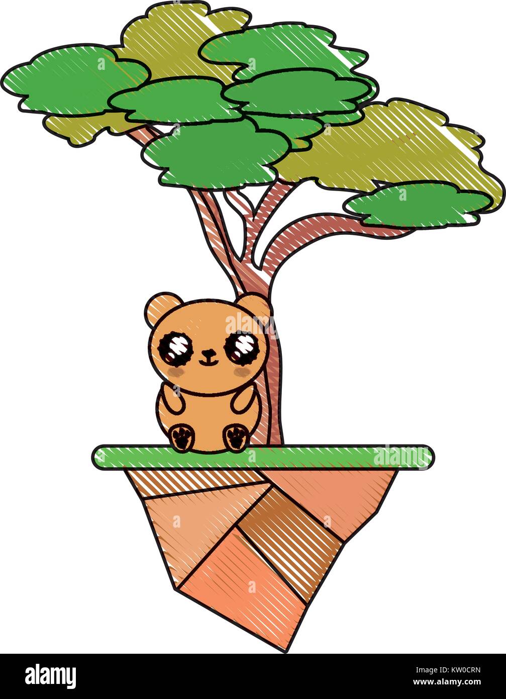 cute animals and tree Stock Vector Image & Art - Alamy