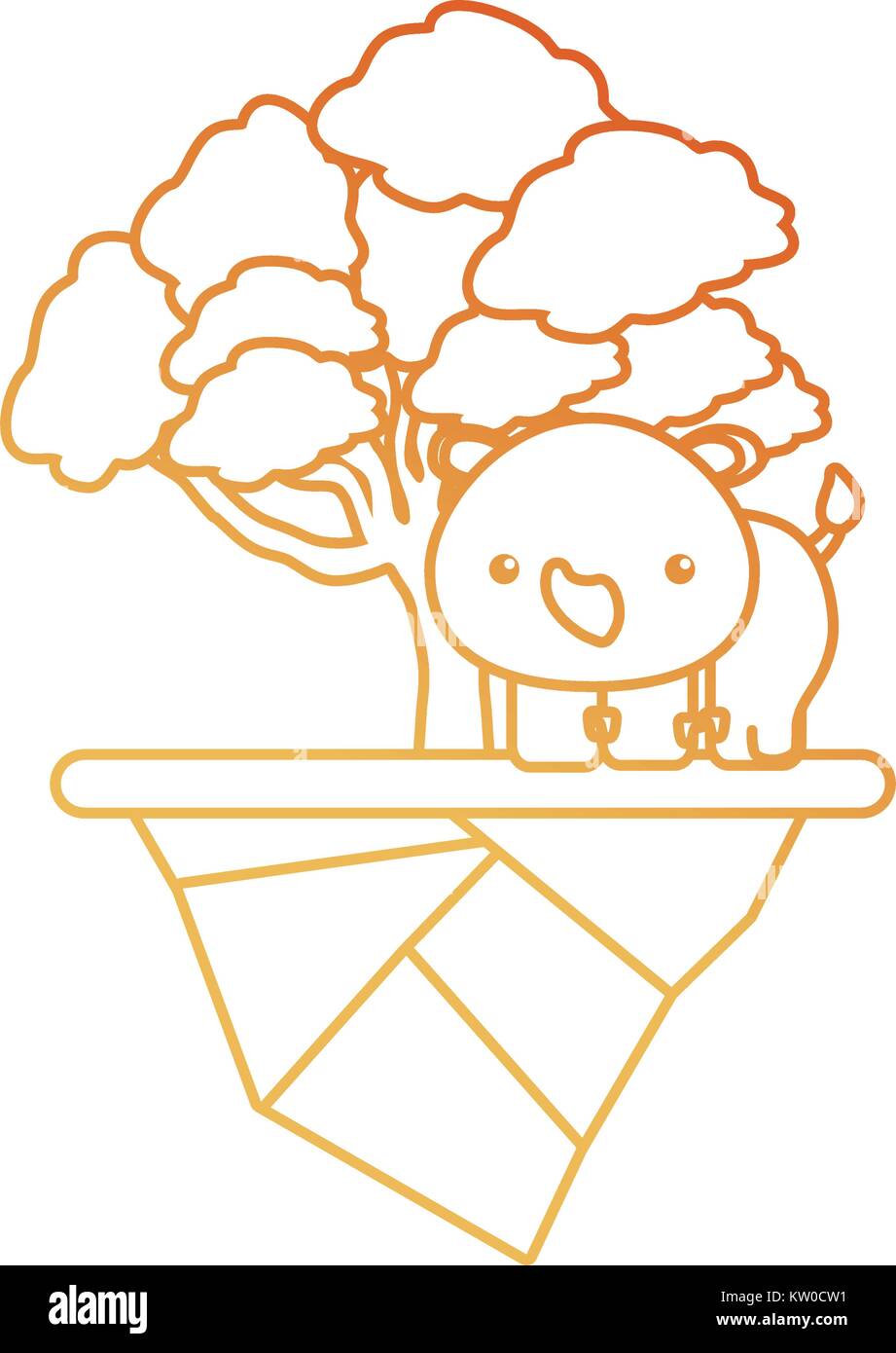 cute animals and tree Stock Vector Image & Art - Alamy