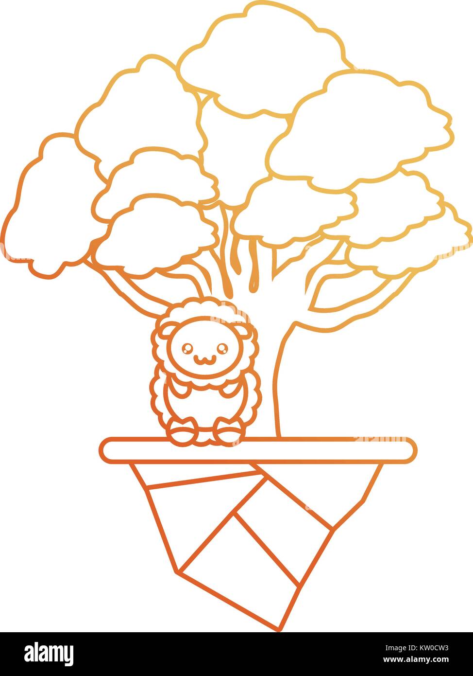 cute animals and tree Stock Vector Image & Art - Alamy