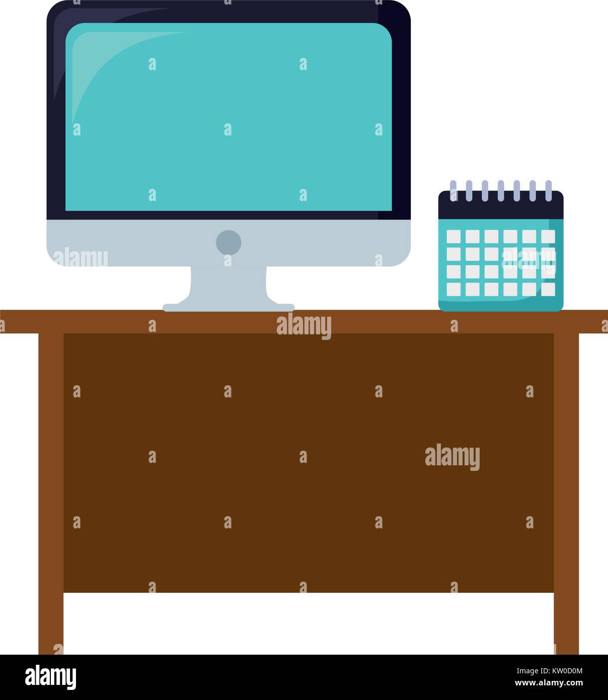 desk with computer icon Stock Vector Image & Art - Alamy