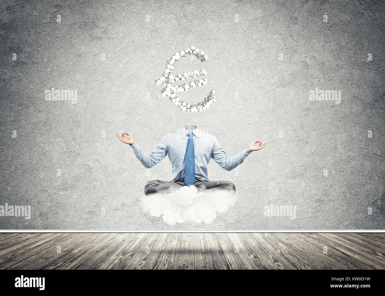 Headless meditating businessman Stock Photo - Alamy