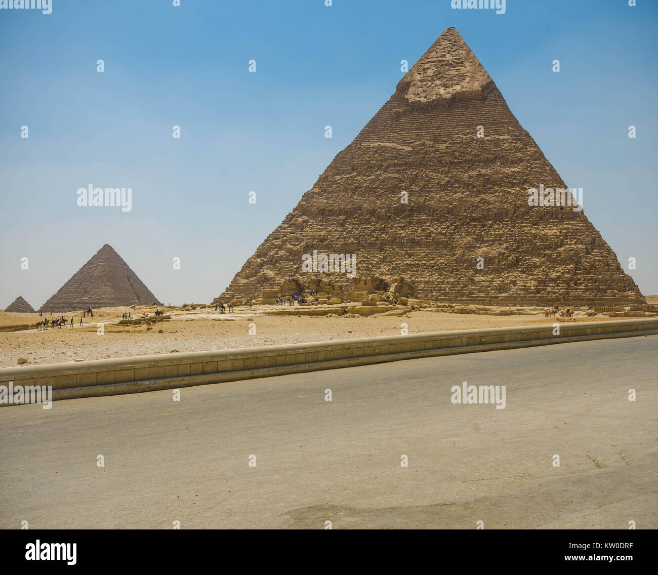 landscape with pyramids in Egypt, Giza plateau Stock Photo - Alamy