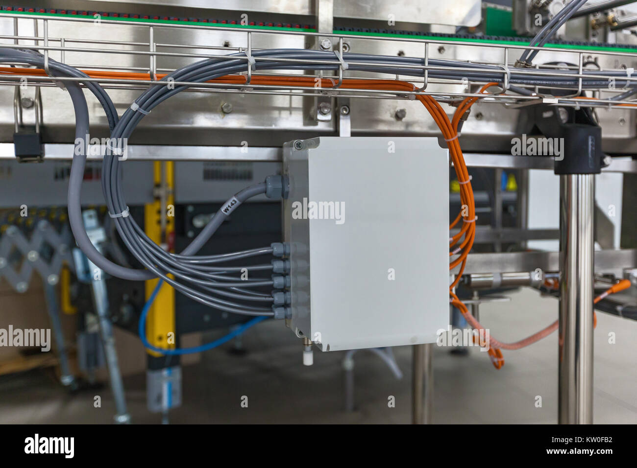Electrical junction box with cable grand connection Stock Photo - Alamy