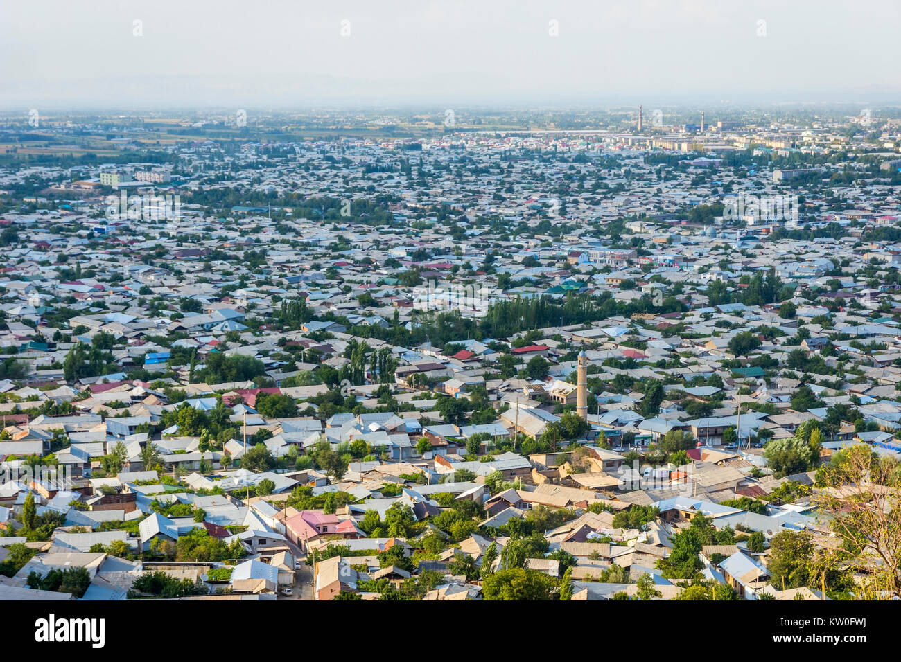 Aerial view over rooftops in Osh city, Kyrgyzstan Stock Photo - Alamy