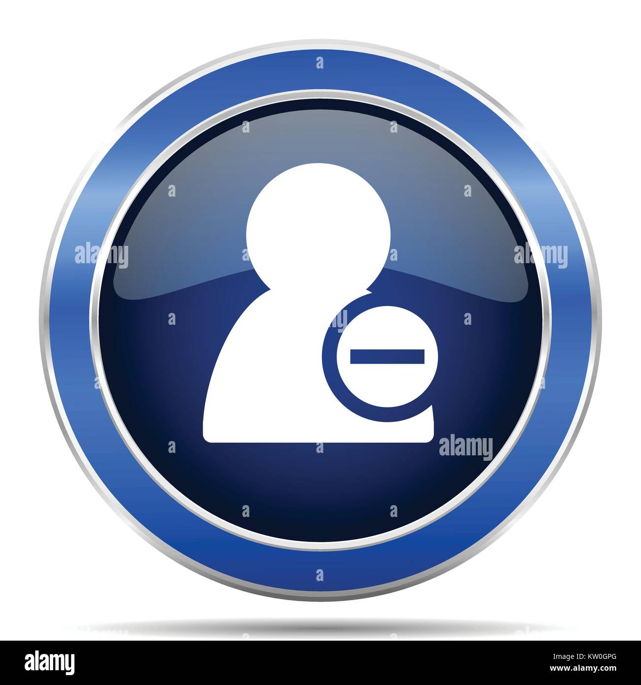 Remove contact vector icon. Modern design blue silver metallic glossy ...