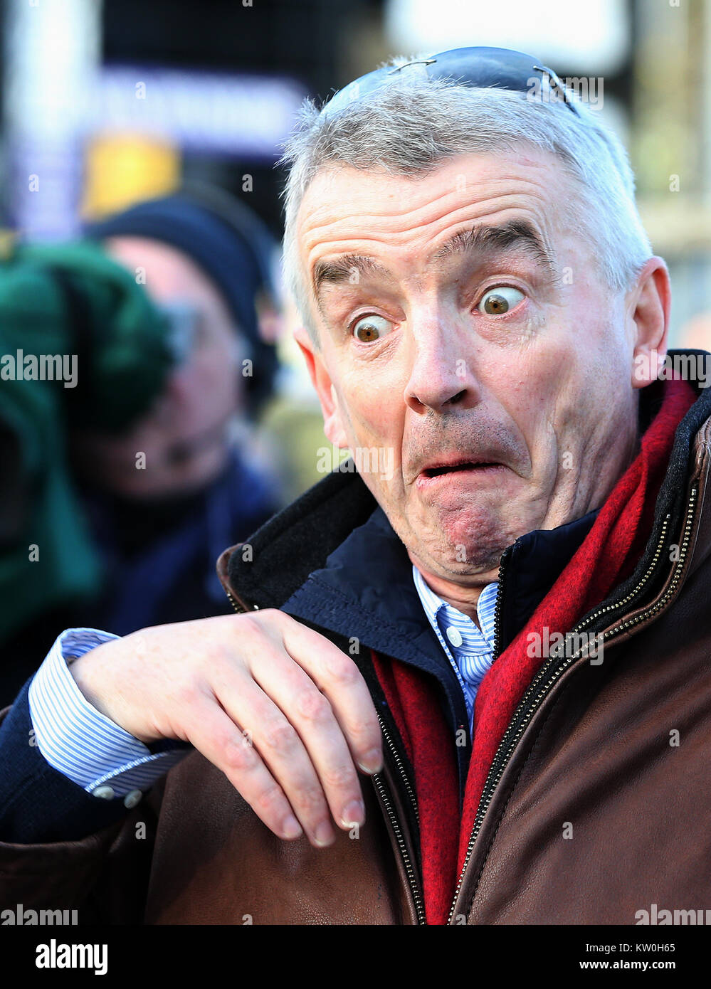 Winning owner Michael O'Leary in the parade ring after sending Apple's ...