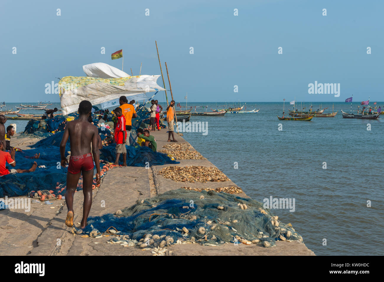 Pier of Jamestown Fishing Village, Jamestown, Accra, Ghana Stock Photo ...