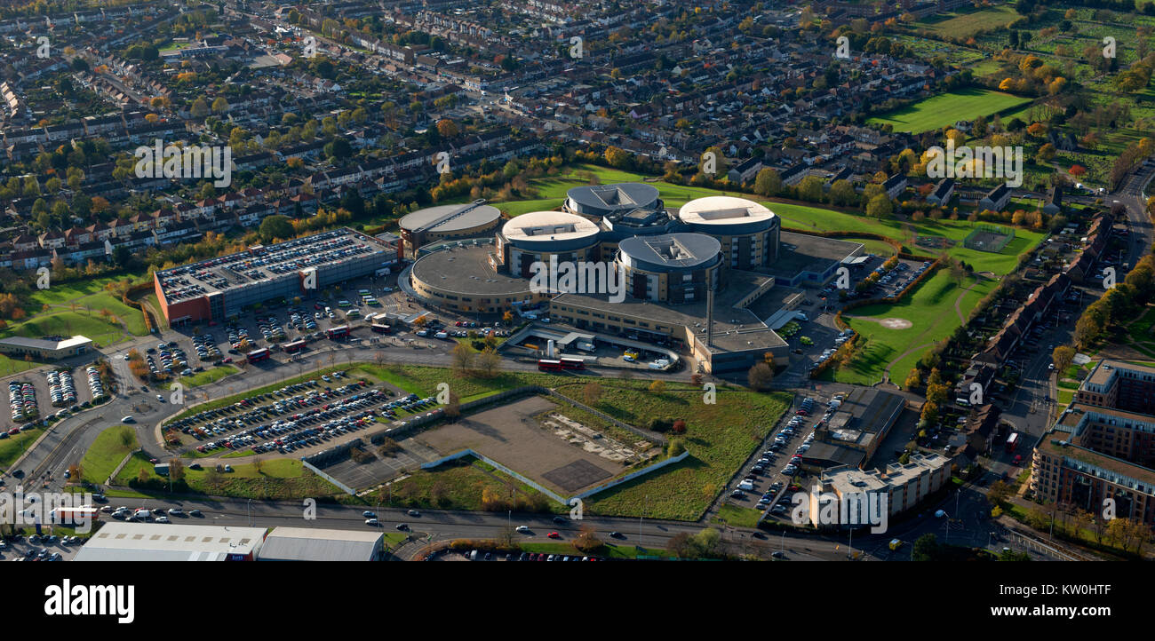 Aerial view of Queens Hospital Oldchurch Romford Essex Stock Photo - Alamy