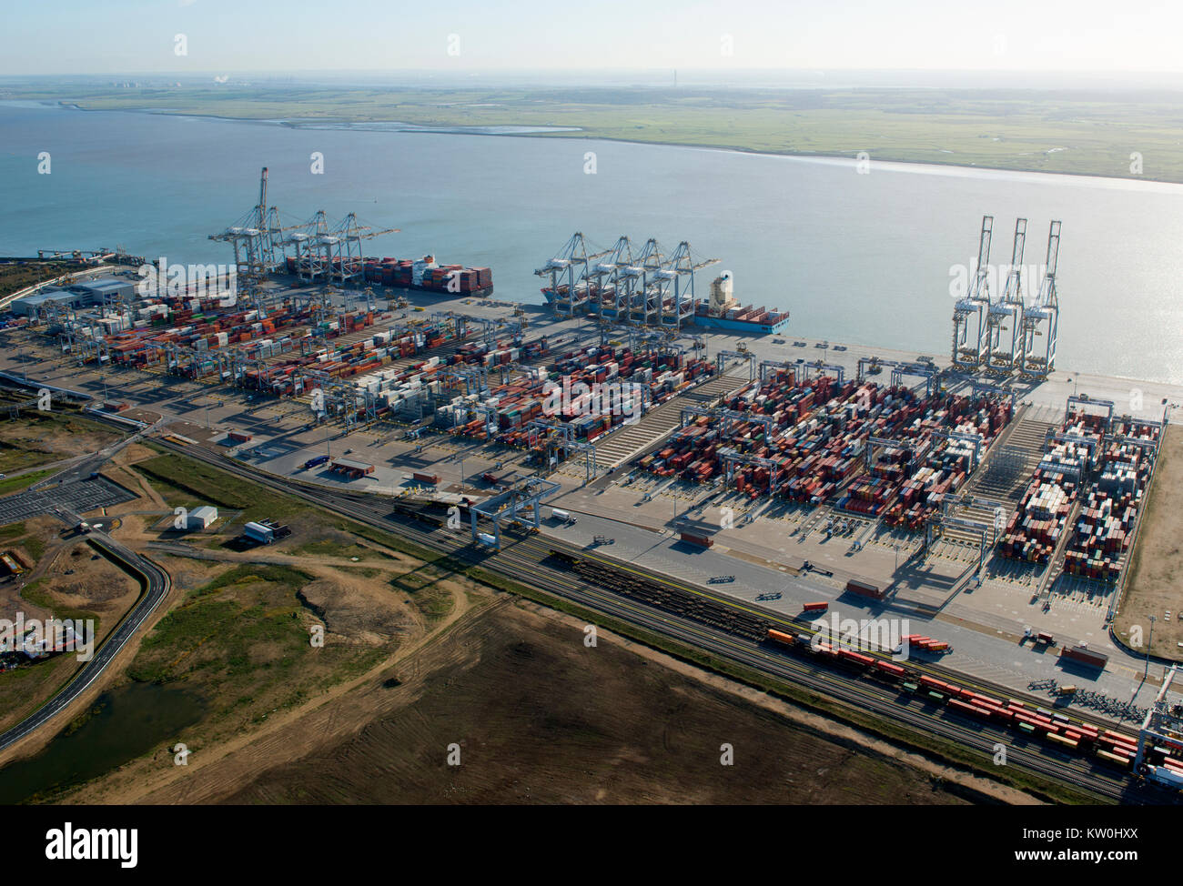 Aerial view of London Gateway Port and Docks Stock Photo - Alamy