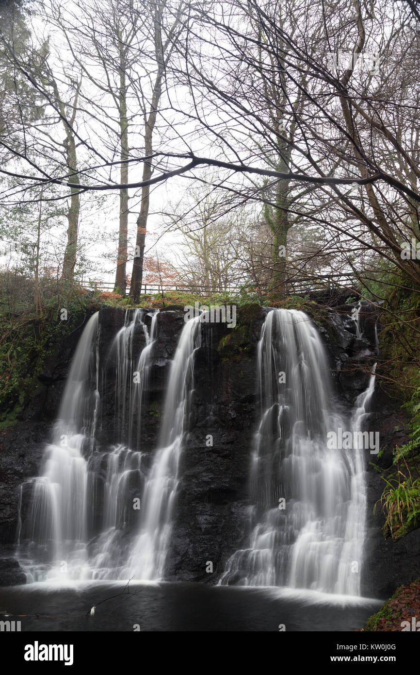 Ess na crub waterfall in Glenariff Forest Park Stock Photo - Alamy