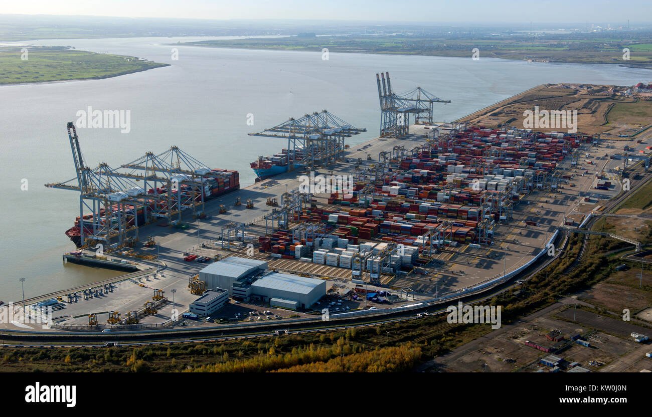 Aerial view of London Gateway Port and Docks Stock Photo - Alamy