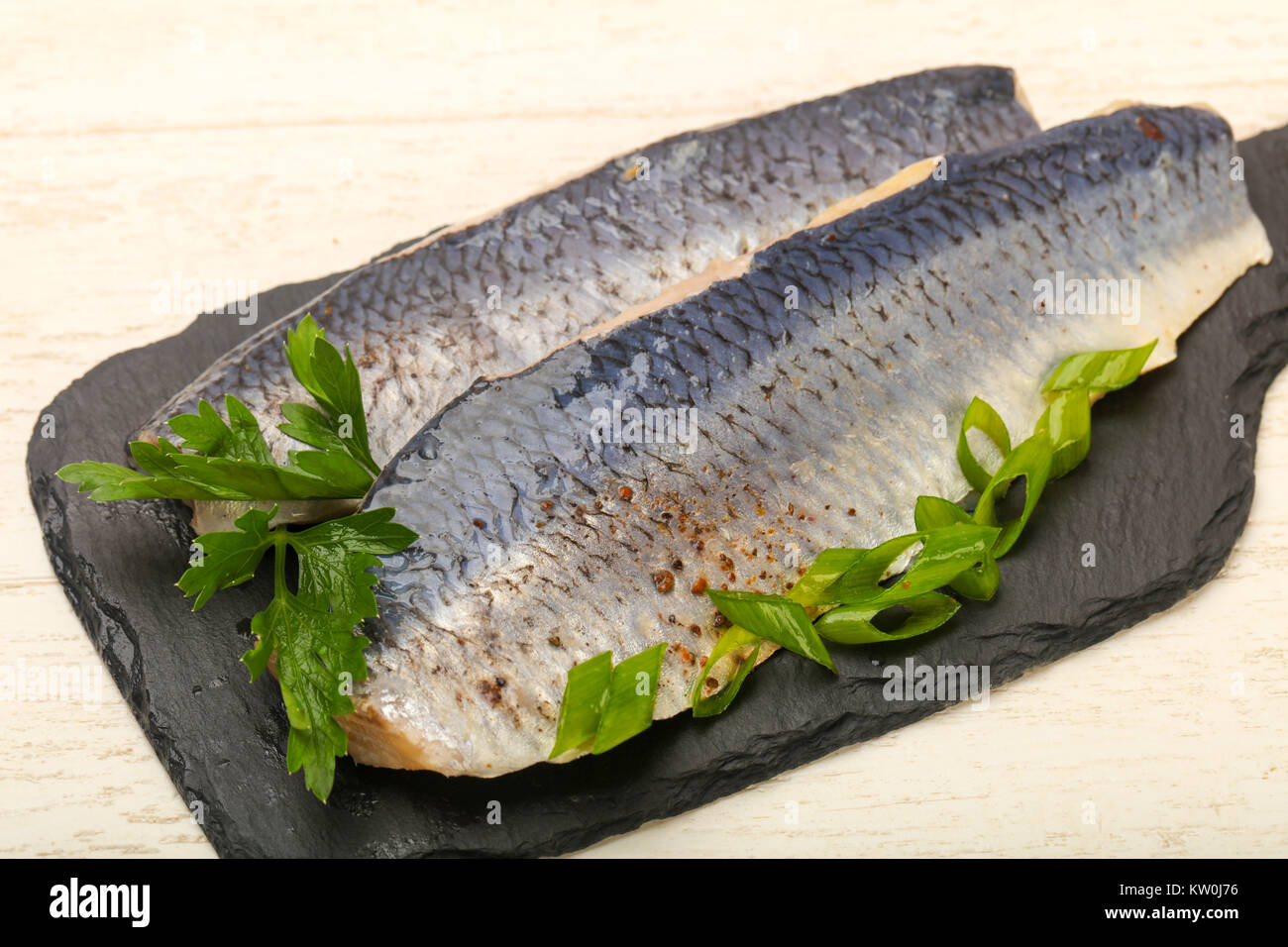 Herring fillet with skin Stock Photo - Alamy