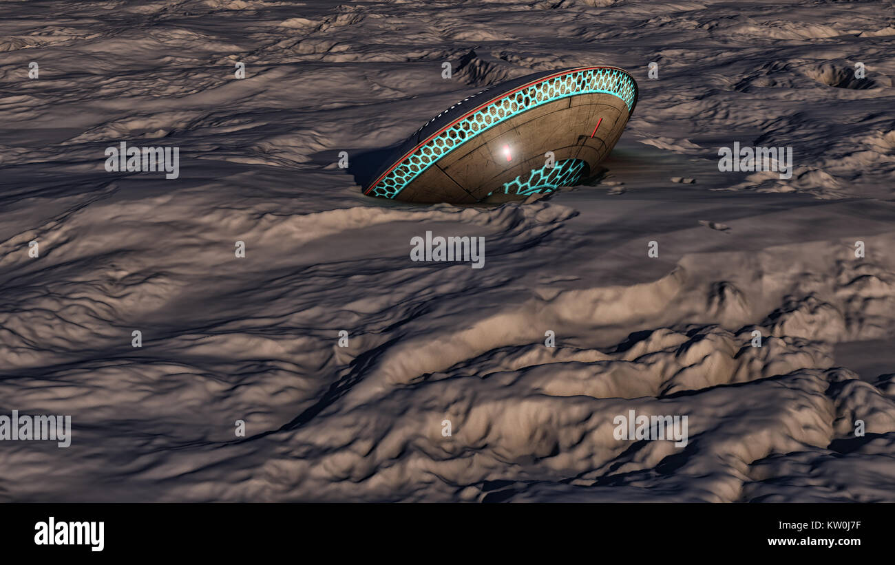 3D rendering. Futuristic alien Spaceship Stock Photo - Alamy